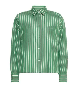 Max Mara Cotton Stripe Shirt - Green