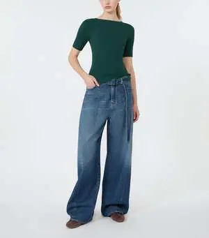 Max Mara Ribbed Boat-neck T-shirt