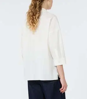 Max Mara Cotton Cropped Sleeve Shirt