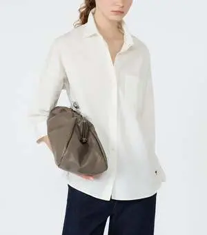 Max Mara Cotton Cropped Sleeve Shirt