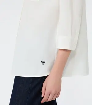 Max Mara Cotton Cropped Sleeve Shirt