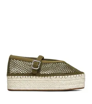Alaïa Suede Mesh Espadrilles
