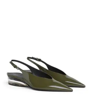 Alaïa Patent Leather Invisible Wedge Slingback Pumps 30