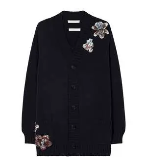 Marina Rinaldi Cotton Knitted Top & Cardigan Set - Navy