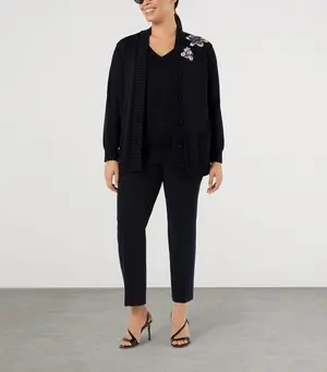 Marina Rinaldi Cotton Knitted Top & Cardigan Set