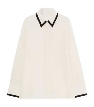 Marina Rinaldi Silk Contrast-trim Shirt