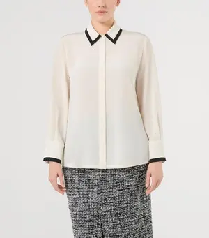 Marina Rinaldi Silk Contrast-trim Shirt