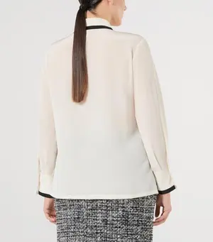 Marina Rinaldi Silk Contrast-trim Shirt