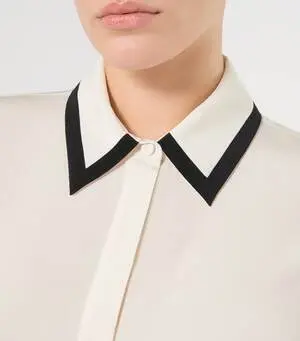Marina Rinaldi Silk Contrast-trim Shirt