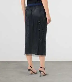 Marina Rinaldi Crystal-embellished Net Skirt