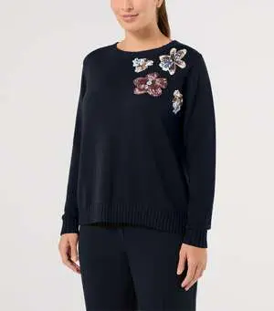 Marina Rinaldi Cotton Sequin Embellished Sweater