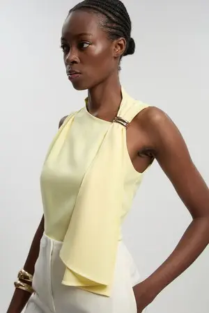 Karen Millen Asymmetrical Draped Top