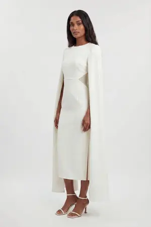 Karen Millen Cape Effect Mesh Midi Dress