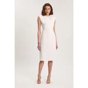Karen Millen Sleeveless Pencil Midi Dress - Ivory