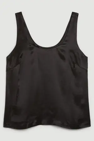 Karen Millen Satin Cami Top - Black