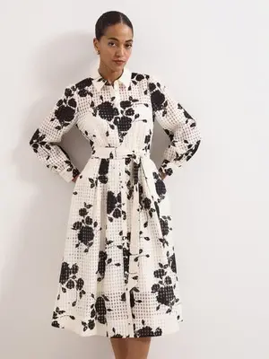 PHASE EIGHT Natalie Floral Belted Shirt Dress