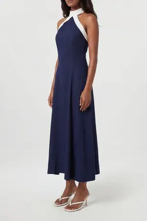 Karen Millen Linen Halterneck Maxi Dress