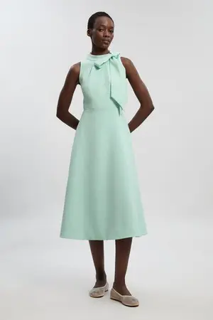 Karen Millen Bow Neck Midi Dress - Mint
