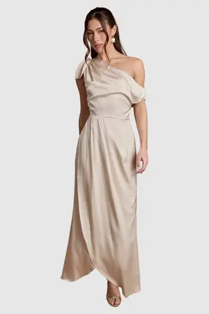 Coast Detail Bow Maxi Dress - Champagne