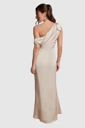 Coast Detail Bow Maxi Dress - Champagne