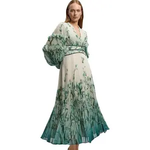 Karen Millen Plunge V-neck Fit Flare Maxi Dress - Floral