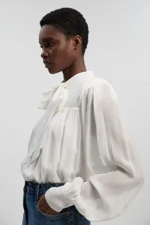Karen Millen Tie-neck Pussybow Blouse
