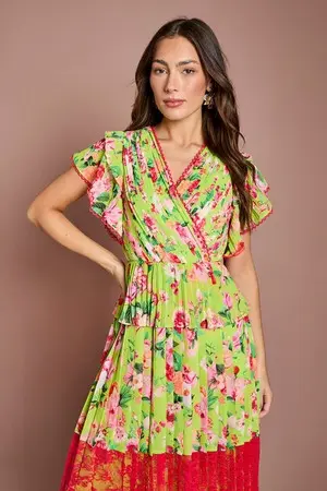 Coast Lace Wrap Midi Dress
