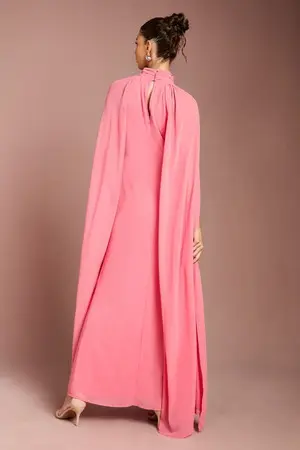 Coast Floral Embellished Cape Maxi Dress