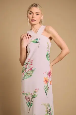 OASIS Halterneck Floral Maxi Dress