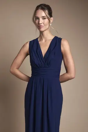 Coast V-neck Wrap Maxi Dress - Navy