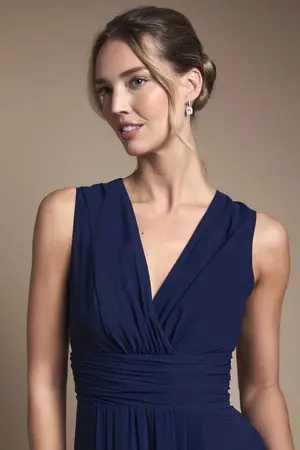 Coast V-neck Wrap Maxi Dress - Navy