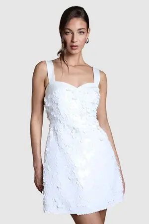 Coast Sequin Bridal Mini Dress - Ivory