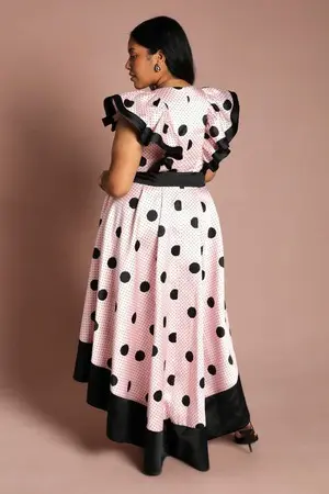 Coast Plus Polka Dot Fit And Flare Midi Dress