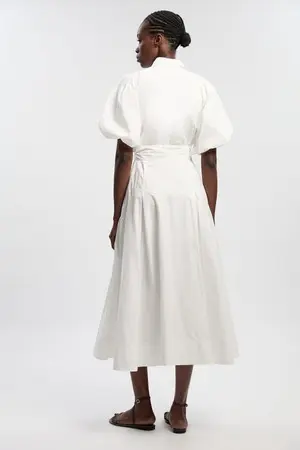 Karen Millen Cotton Puff Sleeve Shirt Dress