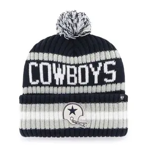 '47 Dallas Cowboys Bering Cuffed Knit Hat With Pom - Navy