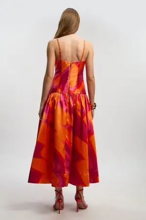 Karen Millen Abstract Print Strappy Maxi Dress