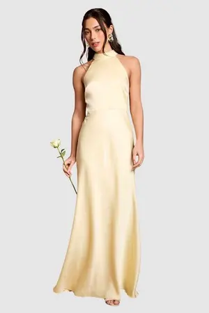 Coast Halter Neck Maxi Dress - Lemon