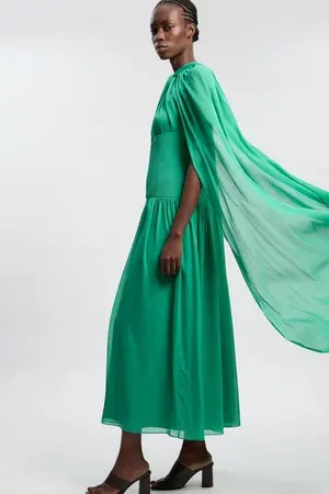 Karen Millen Halterneck Cape Maxi Dress
