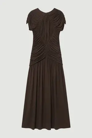 Karen Millen Ruched Jersey Maxi Dress