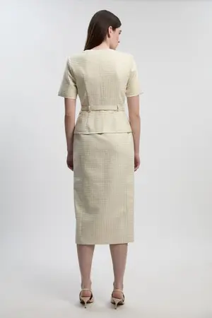 Karen Millen Tweed Bow Midi Dress