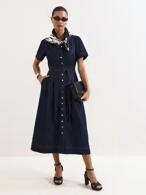 PHASE EIGHT Aven Denim Dress - Blue