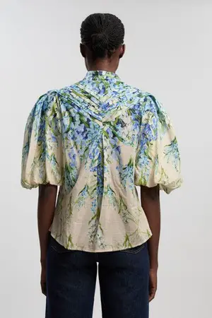 Karen Millen Floral Puff Sleeve Blouse