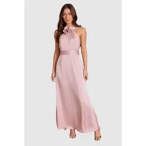 Coast Corsage Satin Maxi Dress - Pink