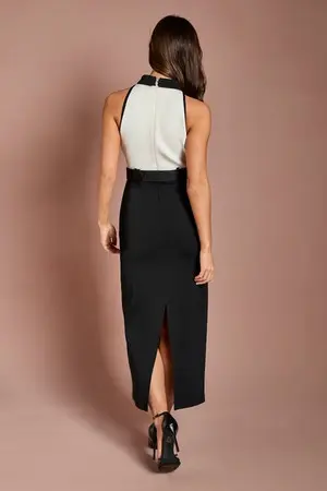 Coast Collard Bandage Belted Pencil Dress