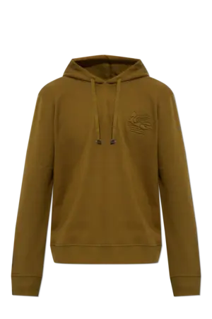 Etro Cotton Hoodie With Pegasus Motif - Brown