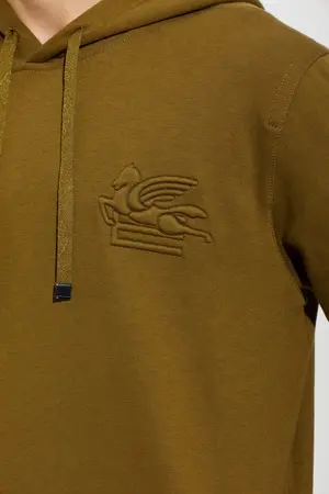 Etro Cotton Hoodie With Pegasus Motif
