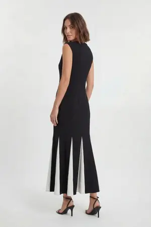 Karen Millen Maxi Dress With Contrast Godet Detail