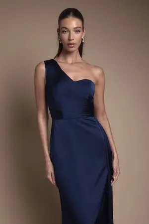 Coast Asymmetric One-shoulder Maxi Dress - Navy