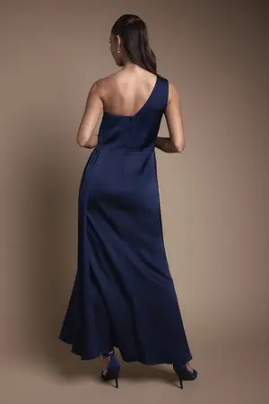 Coast Asymmetric One-shoulder Maxi Dress - Navy