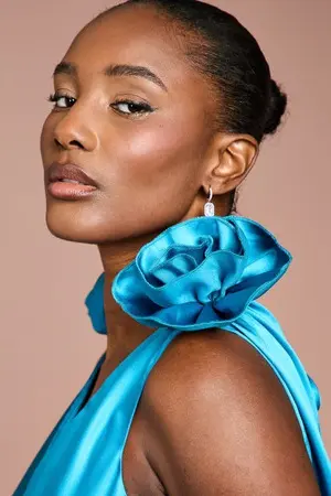 Coast Corsage Satin V-neck Maxi Dress - Teal